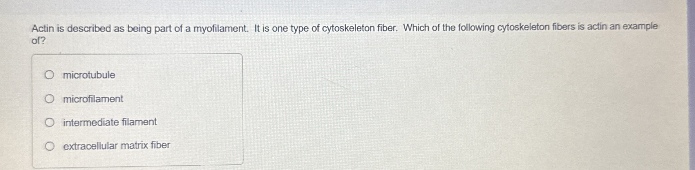 High Quality SOLUTION Actin is described as being part of a myofilament. It | Chegg.com