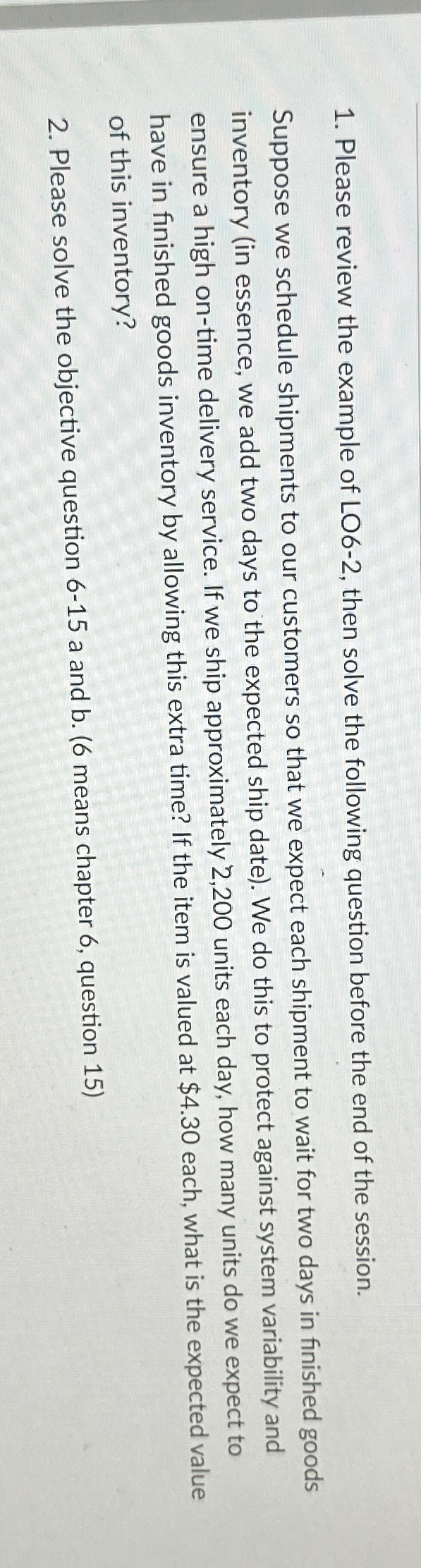 Solved Please review the example of LO6-2, ﻿then solve the | Chegg.com