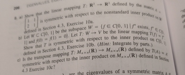 Solved 206Exck the linear mapping T:R2→R2 ﻿defined by the | Chegg.com