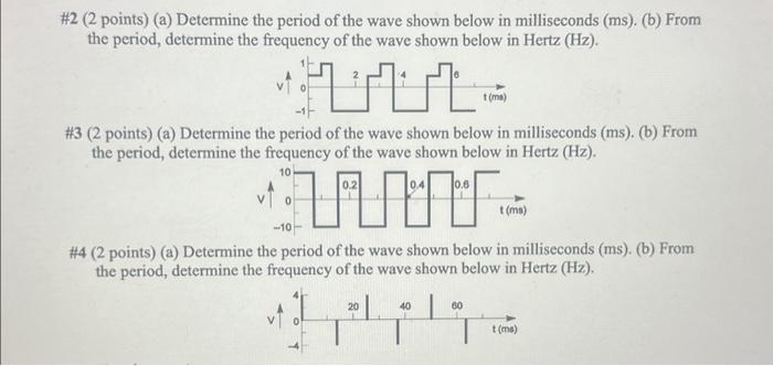Solved \#2 (2 points) (a) Determine the period of the wave | Chegg.com