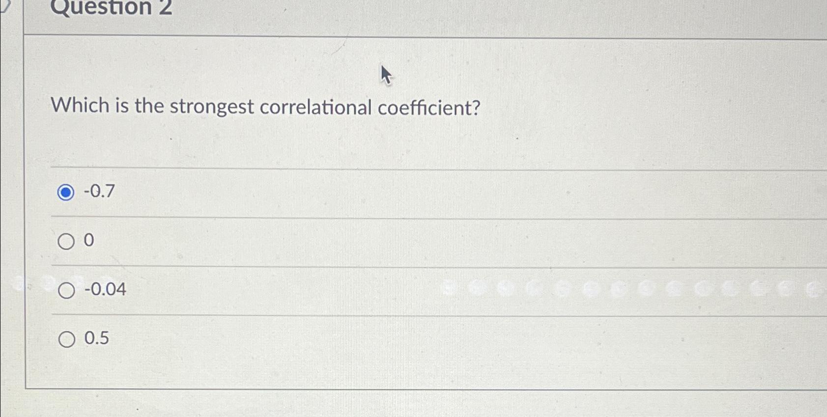 Solved Question 2Which is the strongest correlational | Chegg.com