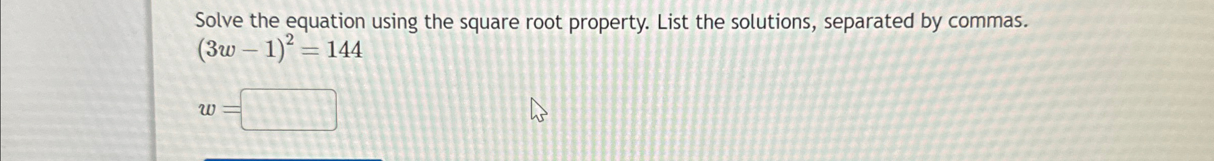 Solved Solve the equation using the square root property. | Chegg.com