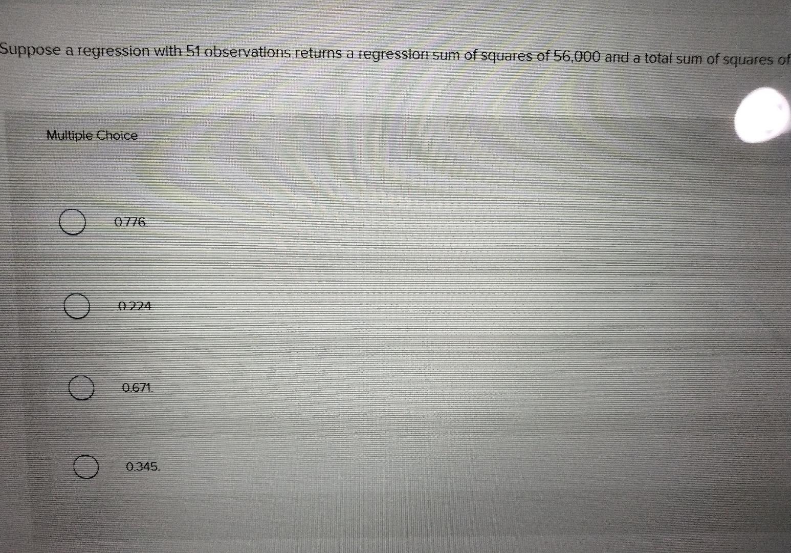 Suppose a regression with 51 ﻿observations returns a | Chegg.com