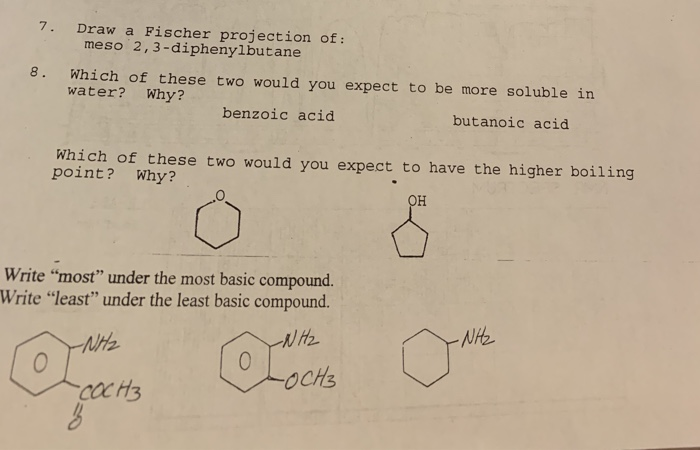Solved 7. 8. Draw a Fischer projection of: meso | Chegg.com