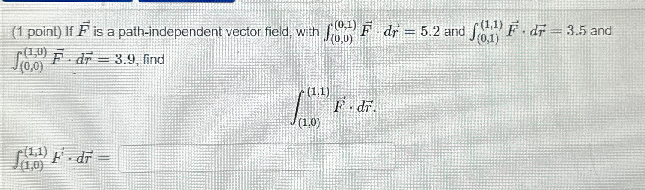 Solved (1 ﻿point) ﻿If vec(F) ﻿is a path-independent vector | Chegg.com