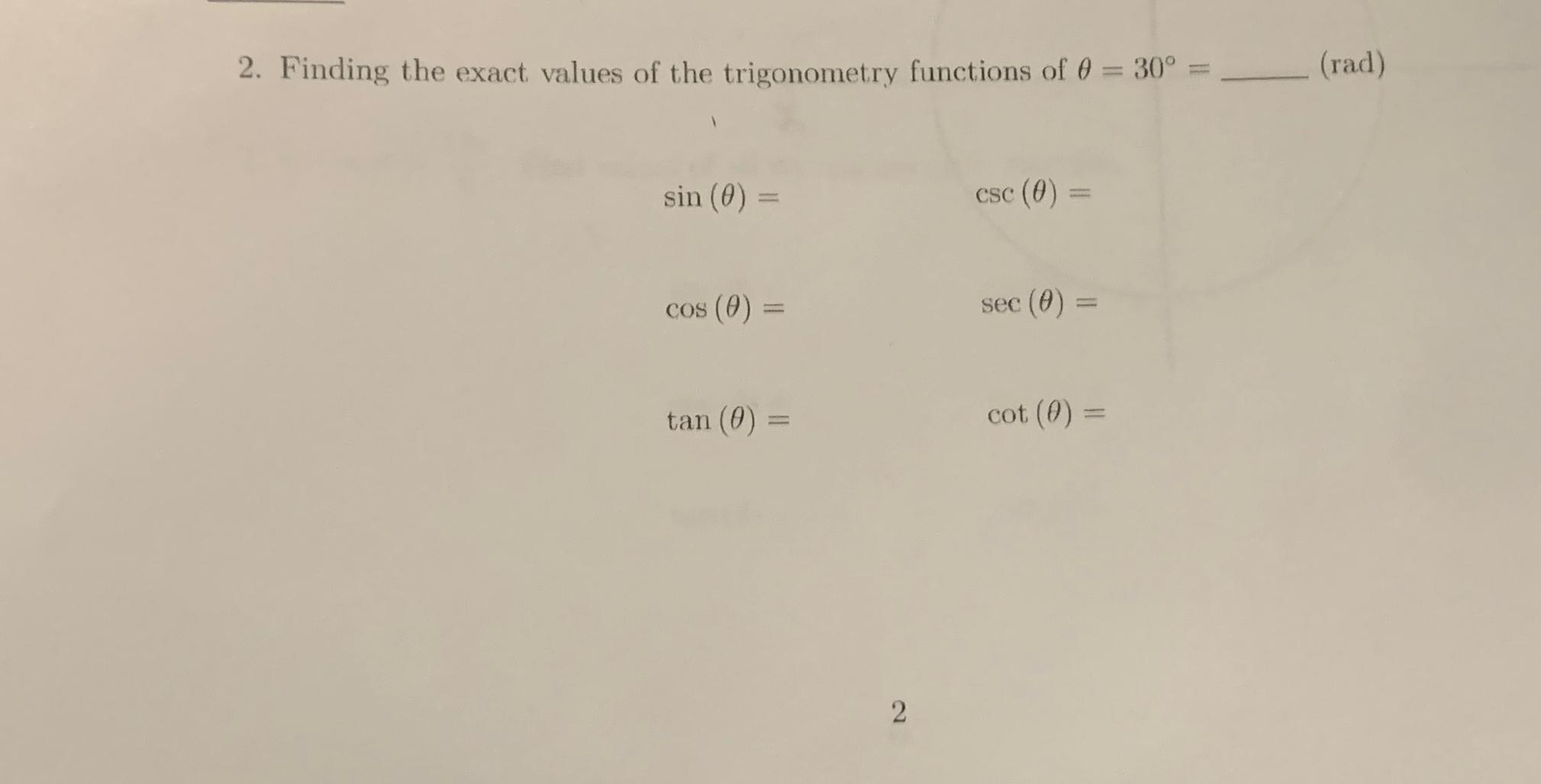 Solved Finding ﻿the ﻿exact ﻿values ﻿of ﻿the ﻿trigonometry | Chegg.com