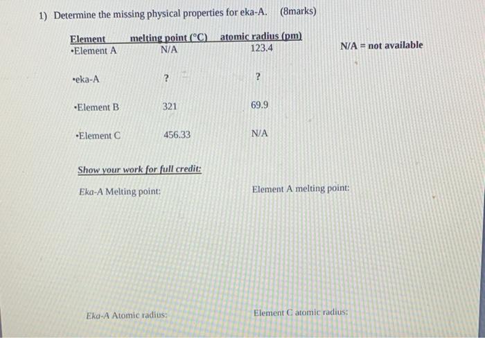 Solved 1) Determine the missing physical properties for | Chegg.com