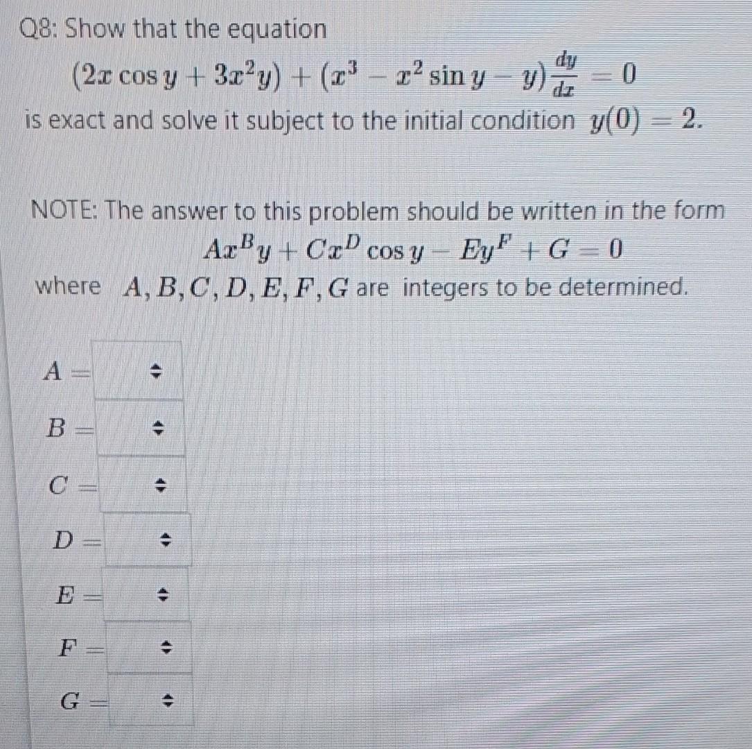Solved Q8: Show that the equation | Chegg.com