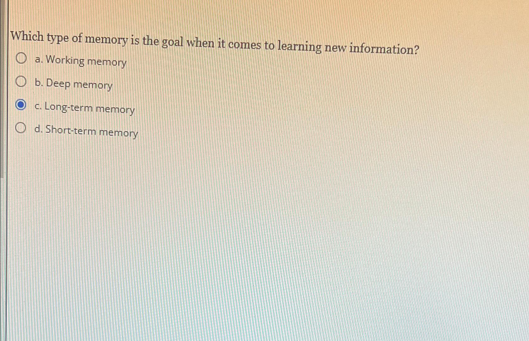 Solved Which type of memory is the goal when it comes to | Chegg.com