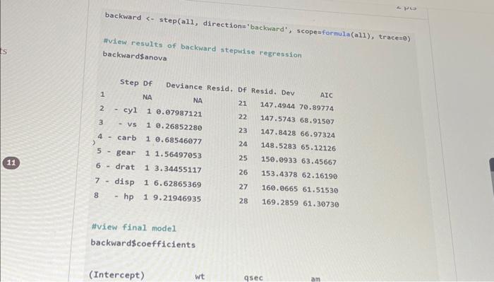 Solved backward s- step(all, directions'backward', | Chegg.com