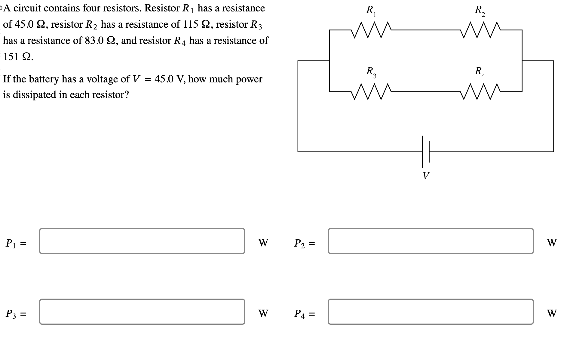 Solved A circuit contains four resistors. Resistor R1 ﻿has a | Chegg.com