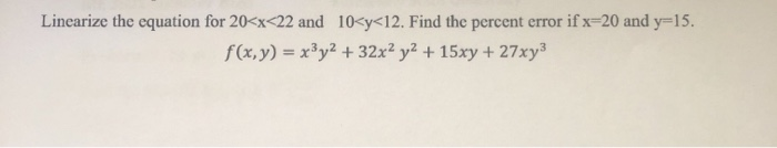 Solved Linearize the equation for 20 | Chegg.com