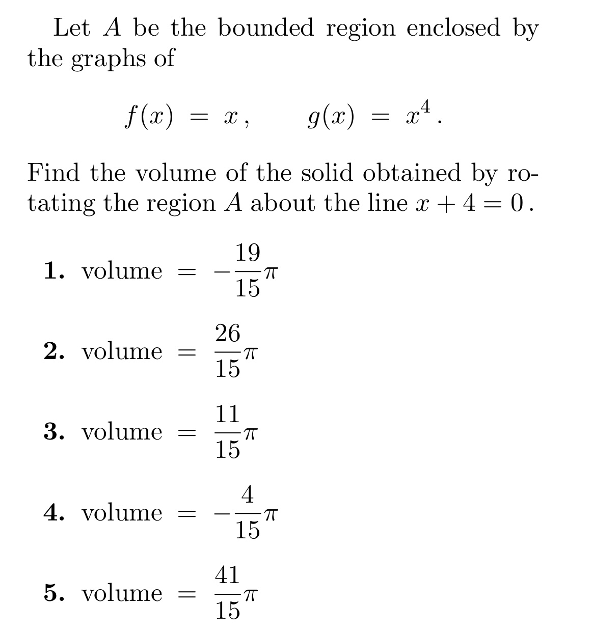 Solved Let A ﻿be the bounded region enclosed bythe graphs | Chegg.com