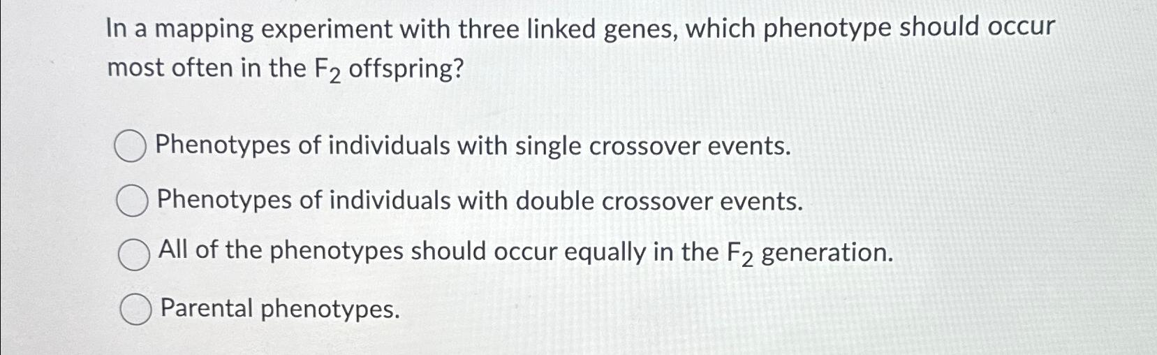 Solved In a mapping experiment with three linked genes, | Chegg.com