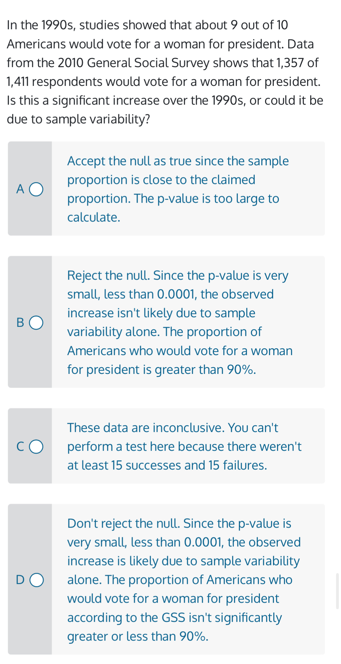 Solved In the 1990s, ﻿studies showed that about 9 ﻿out of 10 | Chegg.com
