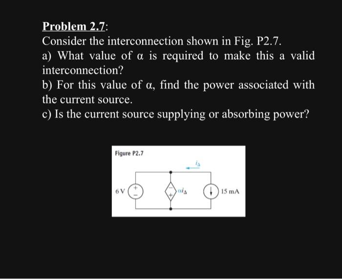 Solved Problem 2.7: Consider the interconnection shown in | Chegg.com