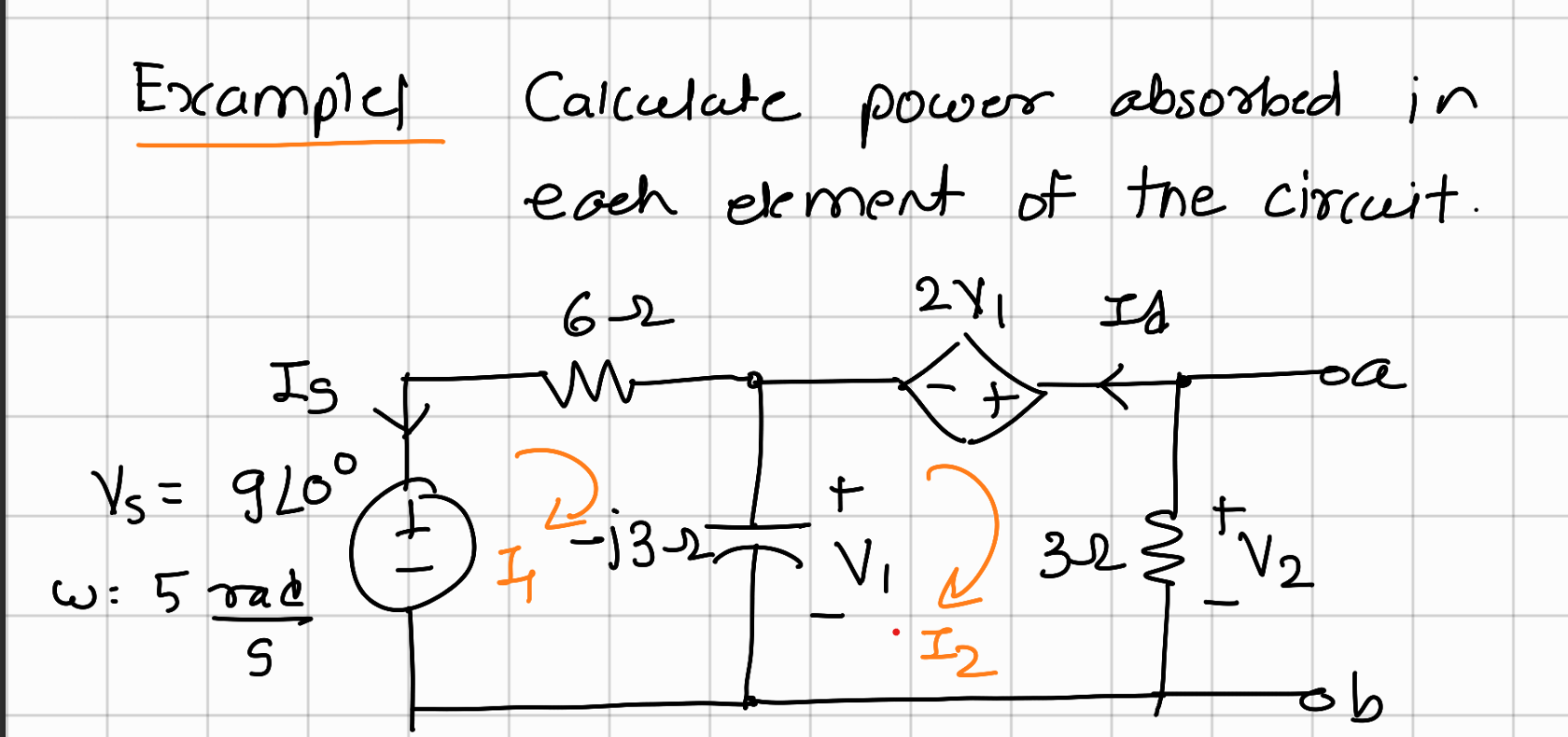 Solved Examplel Calculate powor absorbed in each element of | Chegg.com