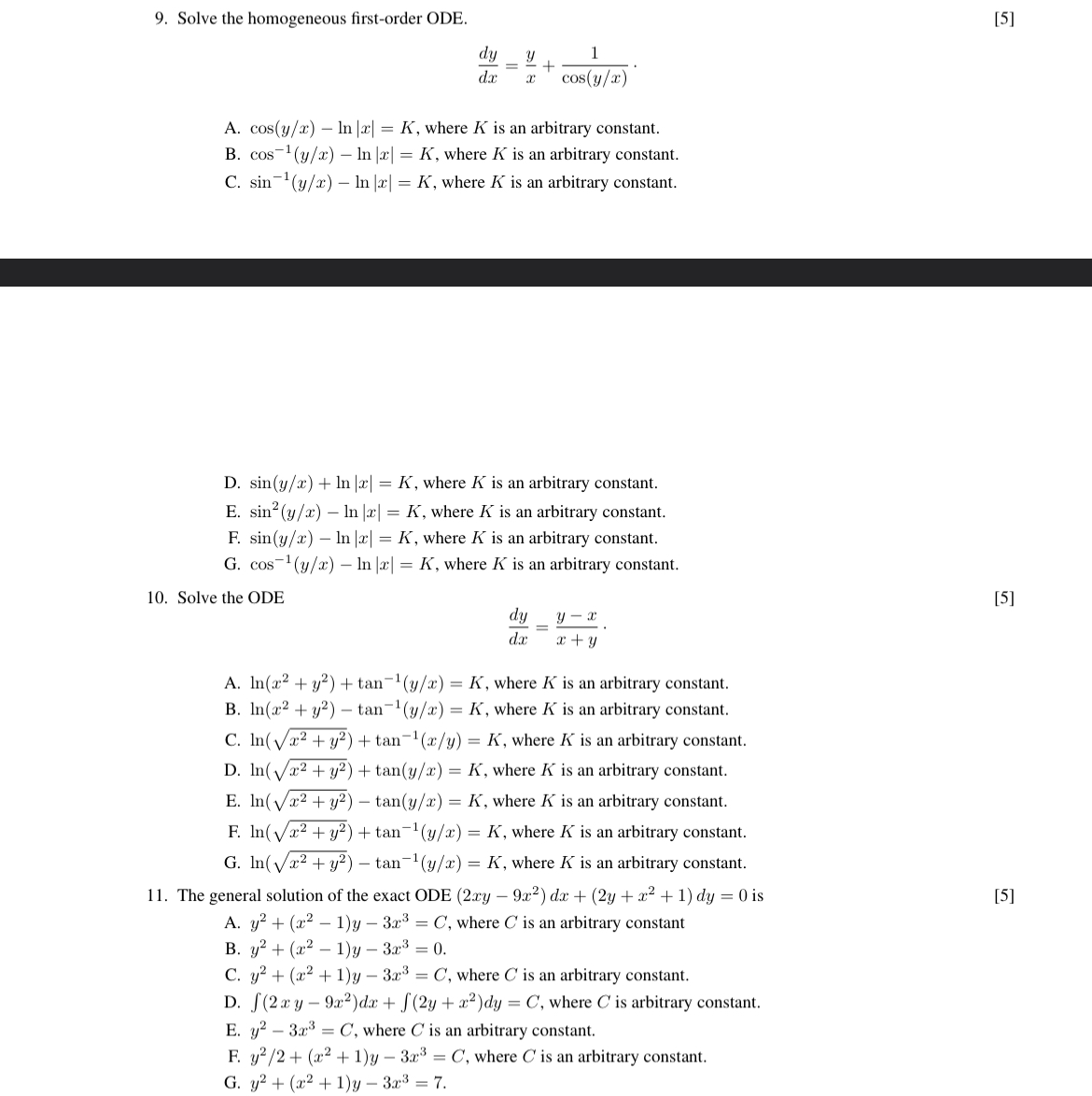 Solved Solve the homogeneous first-order | Chegg.com