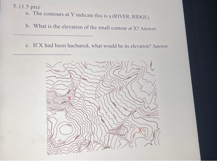 Solved 5. (1.5 pts) a. The contours at Y indicate this is a | Chegg.com
