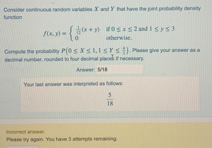 Solved Consider continuous random variables X and Y that | Chegg.com