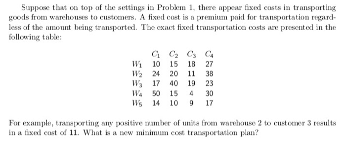 Solved A company needs to solve the following small | Chegg.com