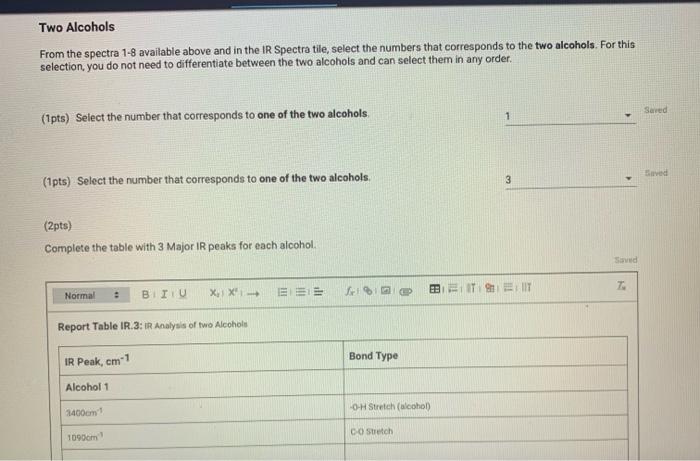 Solved Ketone (1pts) From the spectra 1-8 available above | Chegg.com