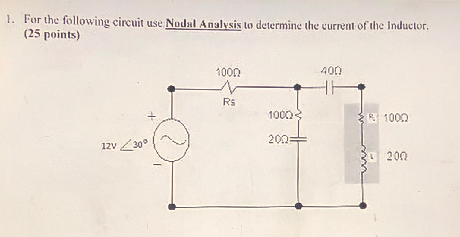 Solved For the following circuit use Nodal Analvsis to | Chegg.com