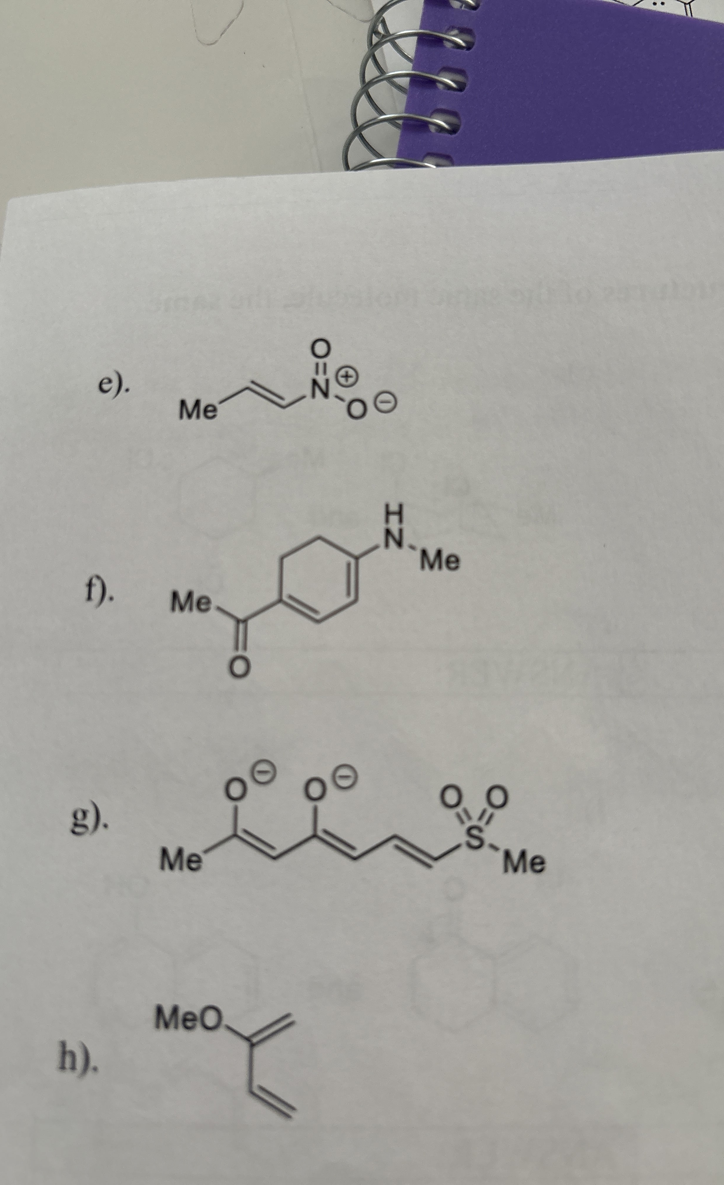 Solved Question 4. ﻿For each of the following molecules, | Chegg.com