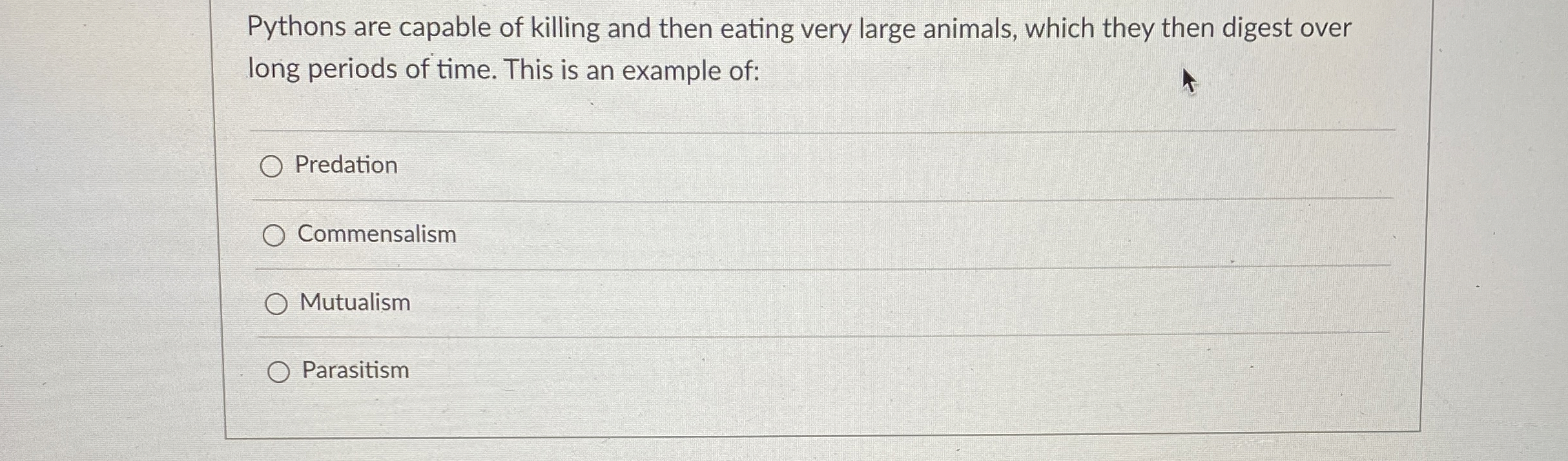 Solved Pythons are capable of killing and then eating very | Chegg.com
