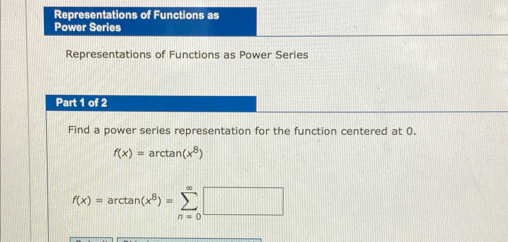 Solved Representations of Functions as Power | Chegg.com