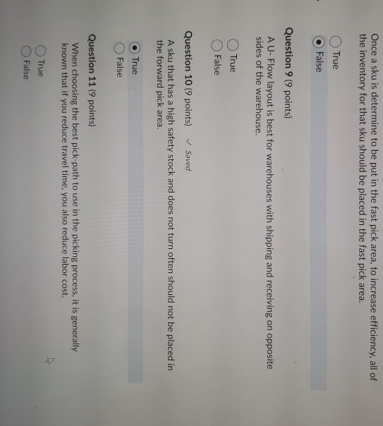 Solved Once a sku is determine to be put in the fast pick | Chegg.com