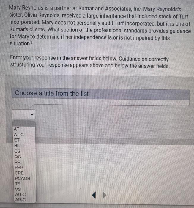 Mary Reynolds is a partner at Kumar and Associates, | Chegg.com