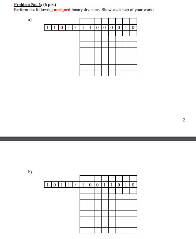 Solved Problem No. 6: (6 ﻿pts.)Perform the following | Chegg.com