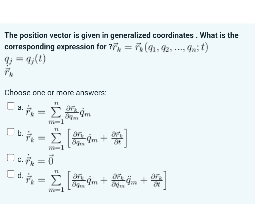 Solved The position vector | Chegg.com