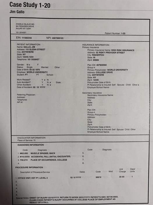 Case Study 1-20 Jim Gallo ANGELA DILALIO MO O | Chegg.com