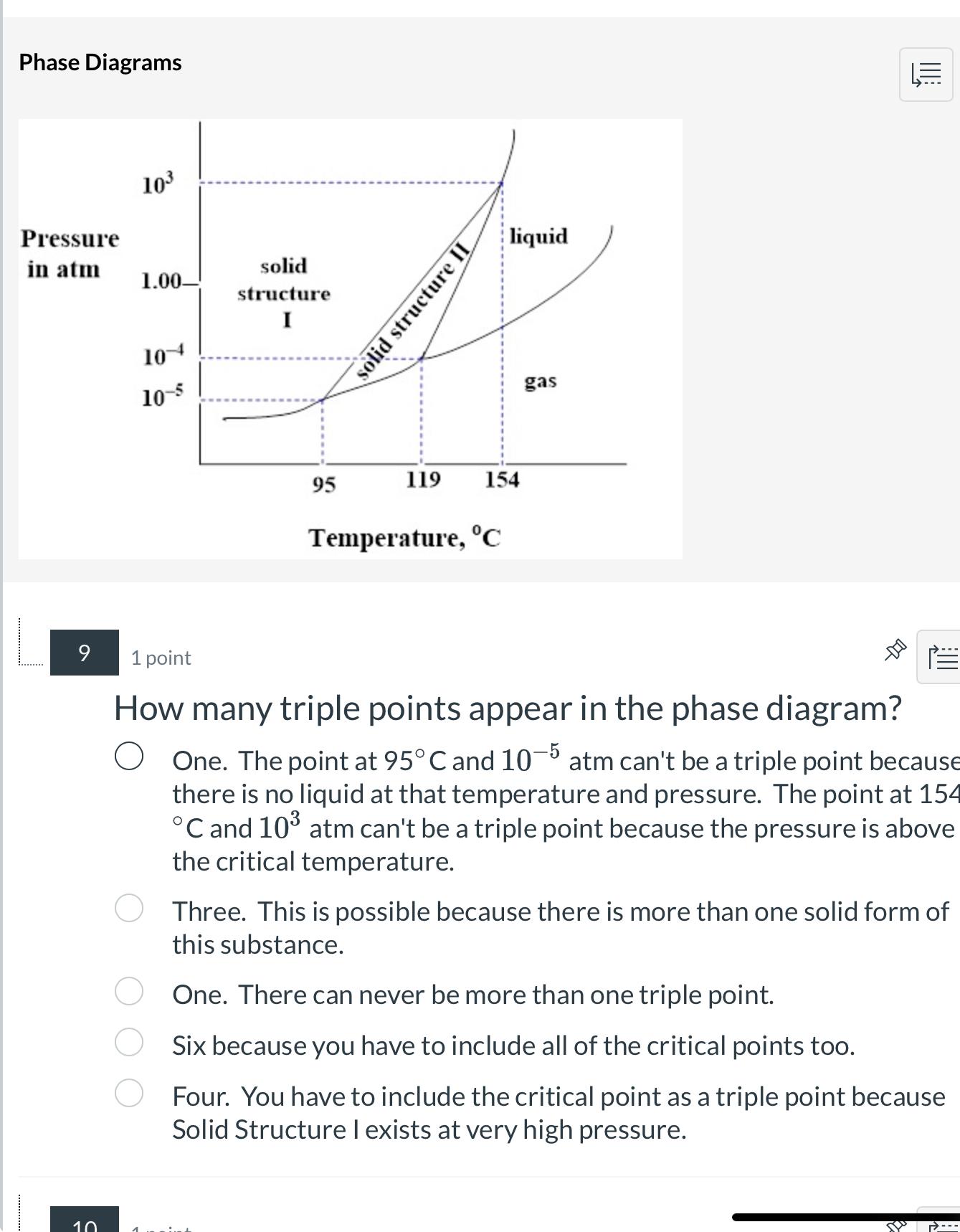 Solved Phase Diagrams91 ﻿pointHow many triple points appear | Chegg.com
