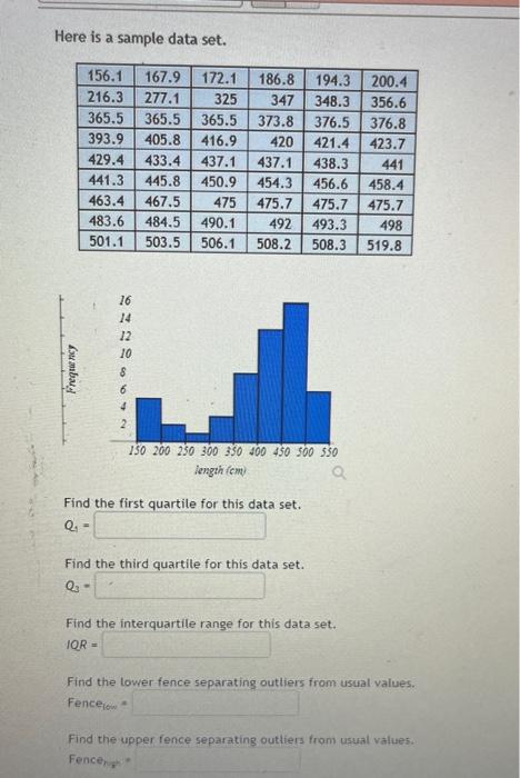 Solved Here is a sample data set. Find the first quartile | Chegg.com