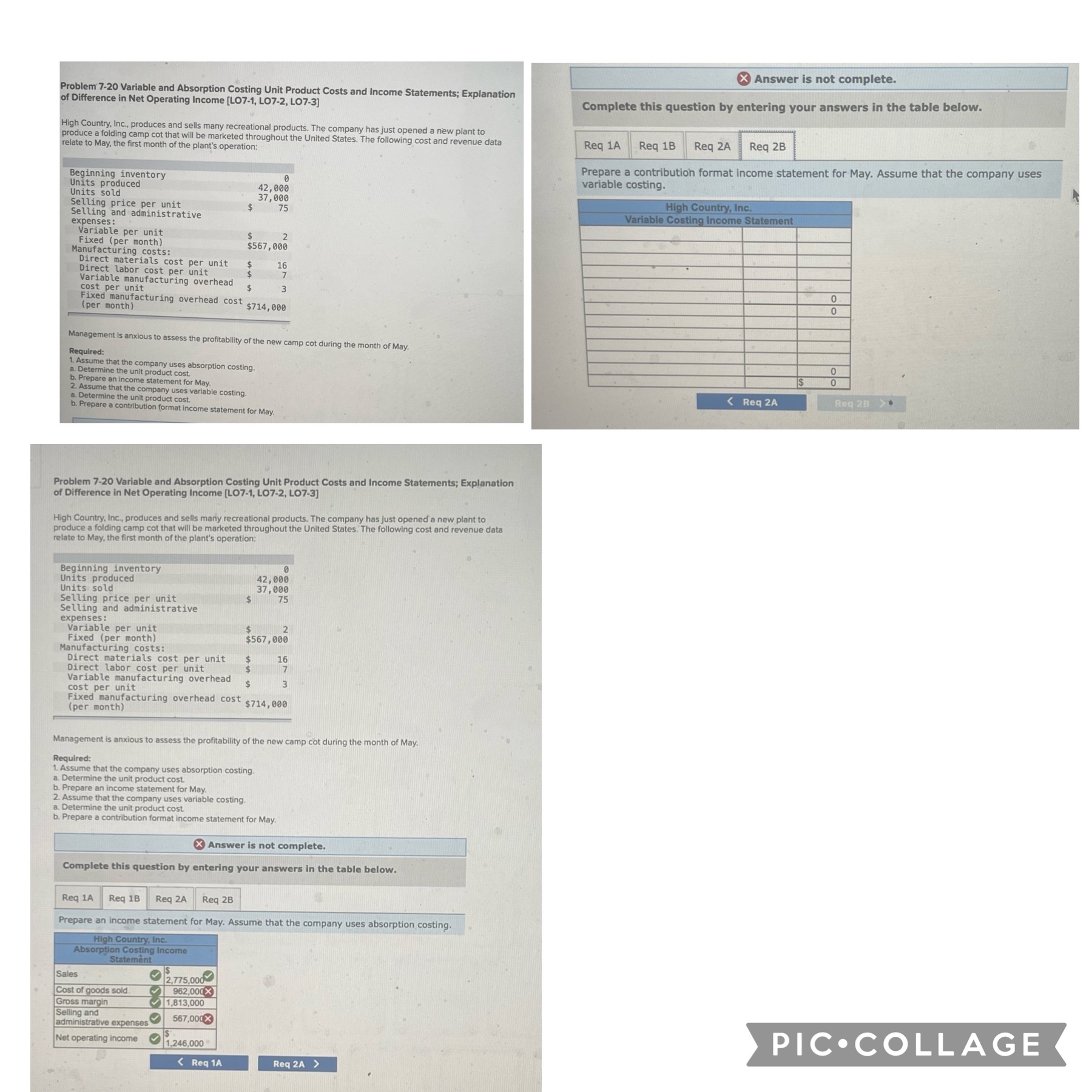 Solved Problem 7-20 ﻿Variable and Absorption Costing Unit | Chegg.com