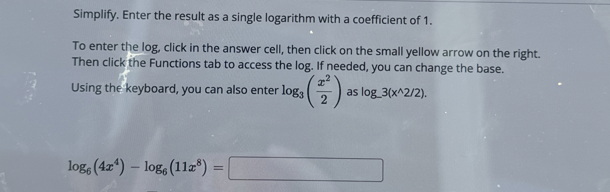 Solved Simplify. Enter the result as a single logarithm with | Chegg.com