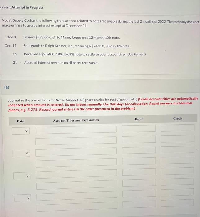 Solved Current Attempt in Progress Compute the missing | Chegg.com