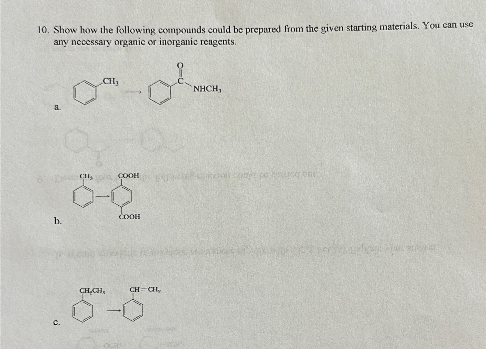 Solved Show how the following compounds could be prepared | Chegg.com