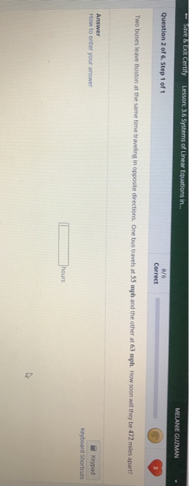 Solved Save & Exit Certify Lesson: 3.6 Systems of Linear | Chegg.com
