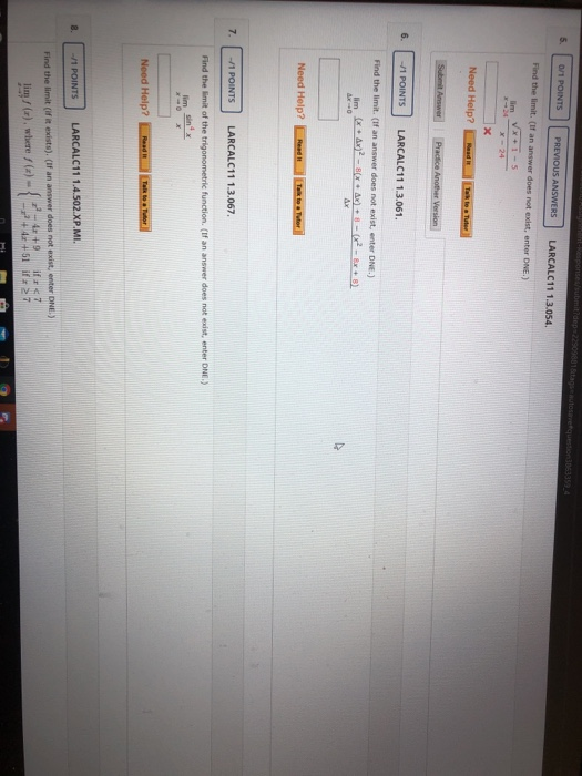 Solved 5. 01 POINTS PREVIOUS ANSWERS LARCALC11 1.3.054. Find | Chegg.com