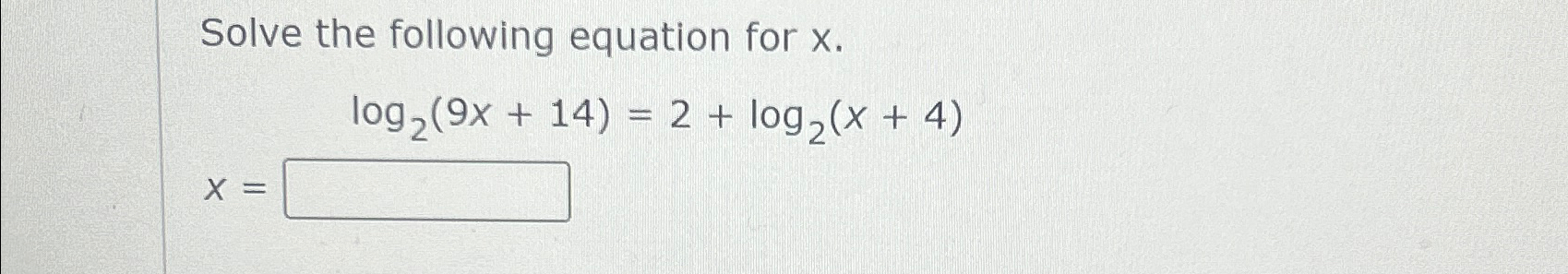 Solved Solve the following equation for | Chegg.com