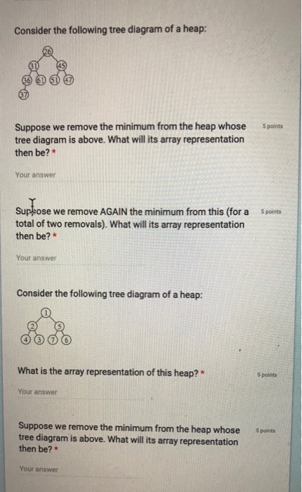 (Solved) : Consider Following Tree Diagram Heap 5 Points Suppose Remove ... (Solved) : Consider Following Tree Diagram Heap 5 Points Suppose Remove ...