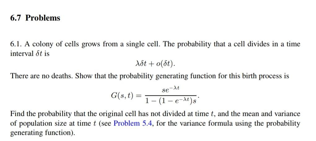 Solved From Book "Stochastic Processes: An Introduction | Chegg.com