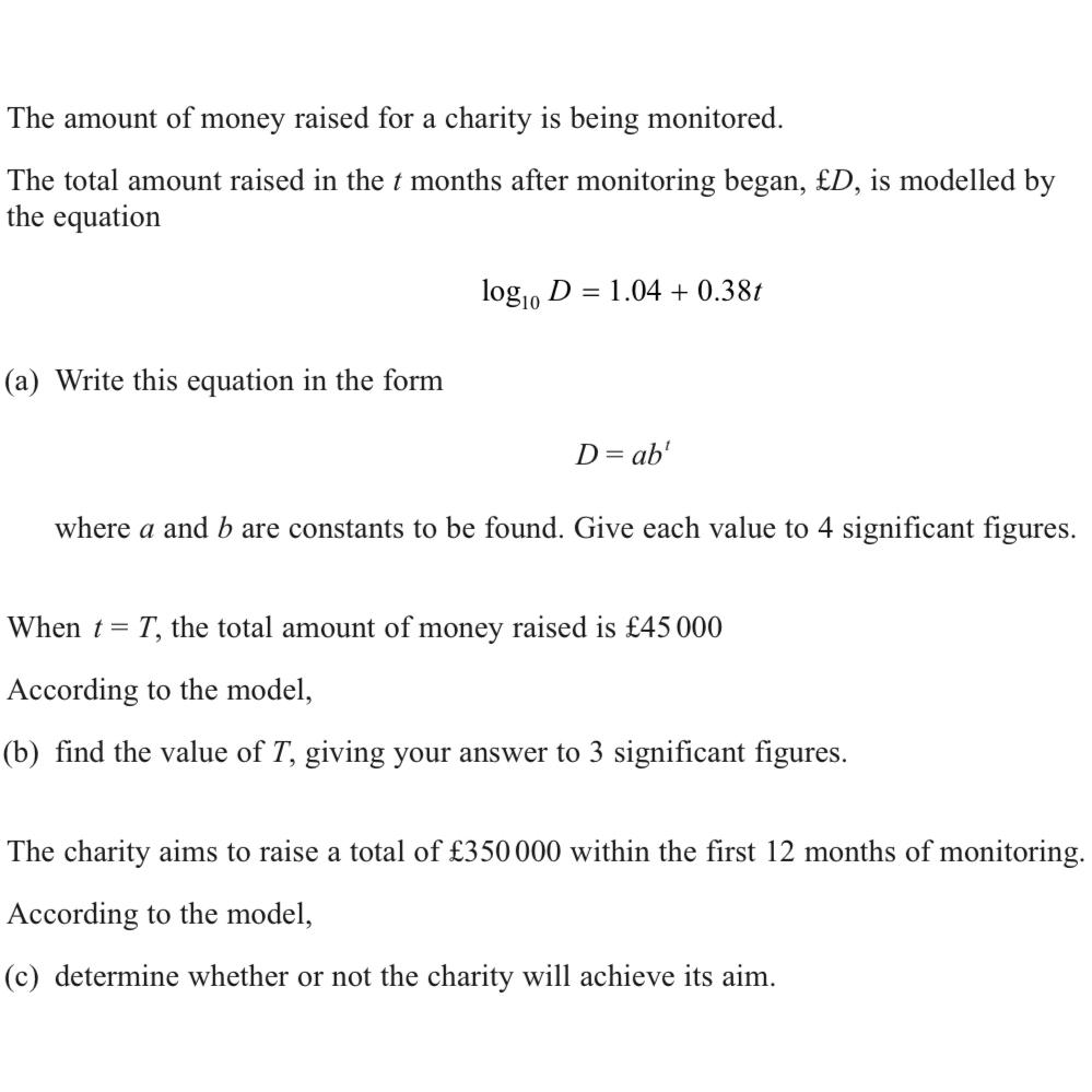 Solved The amount of money raised for a charity is being | Chegg.com