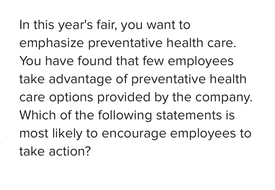 Solved In this year's fair, you want to emphasize | Chegg.com