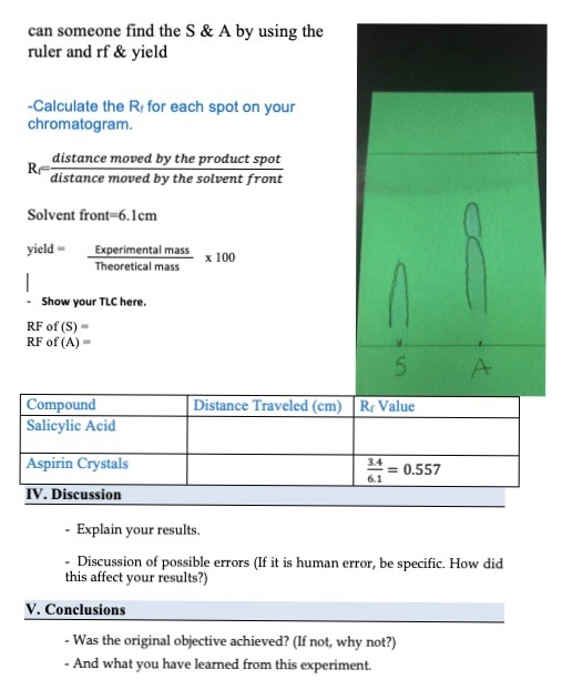 Solved can someone find the S & A by using the ruler and rf | Chegg.com