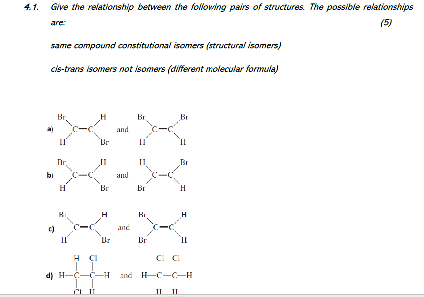 4.1. ﻿Give the relationship between the following | Chegg.com